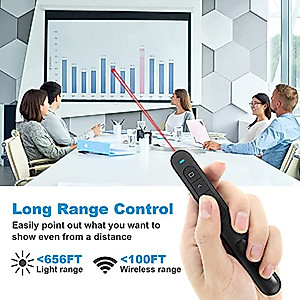 Presentation Clicker Wireless Presenter Remote, PPT Presentation Clicker with Hyperlink &Volume Remote Control Presentation Clicker Pointer Slide Advancer for Keynote/PPT/Mac/PC(Battery Included)
