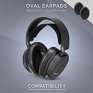 BRAINWAVZ Sheepskin Ear Pads for ATH M50X, M50XBT, M40X, HyperX, SHURE, Turtle Beach, AKG, ATH, Philips, JBL, Fostex Replacement Memory Foam Earpads & Fits Many Headphones (See List), Leather Oval