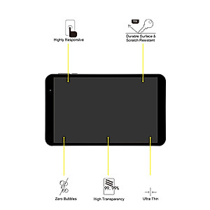 Transwon 2PCS Tempered Glass Screen Protector for Qlink Scepter 8 Tablet/Topsand M8 8 inch Tablet/Alcatel Joy Tab 2/ weelikeit F83W Tablet 8/ for Gateway 8 Inch Tablet Model GATA30812