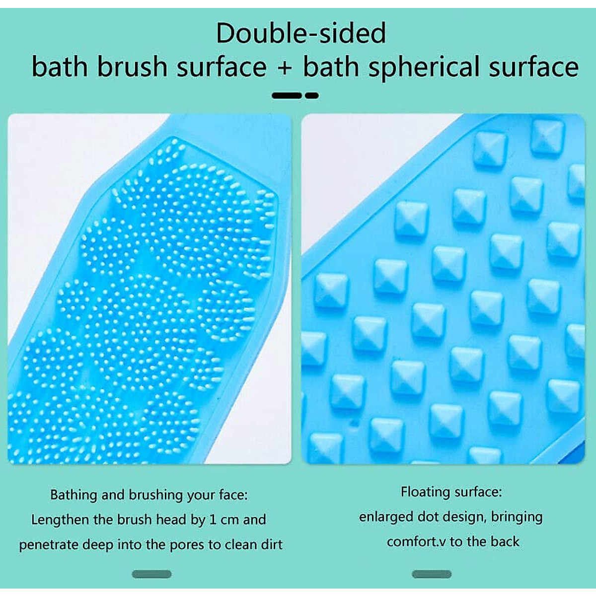 Silicone Bath Towel Back Brush Scrubber Exfoliating Scrub Body Wash Dual Side, Back Cleaner for Shower, Silicone Scrubber Body, Blue Color, 1PCs.