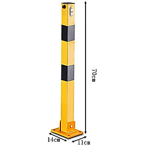 FASZFSAF Folding Parking Barrier, 70cm Road Safety Bollard, Vehicle Post Bollards Barriers Parking Space Lock, Used for Lane Parking Interception and Protection