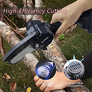 Mini Chainsaw, O-CONN 4 Inch 24V Battery Powered Cordless Chainsaw w/ 2.0Ah Battery and Charger, Handheld Portable Electric Small Chain Saw, for Tree Trimming Branch Wood Cutting (1 Battery 1 Chain)