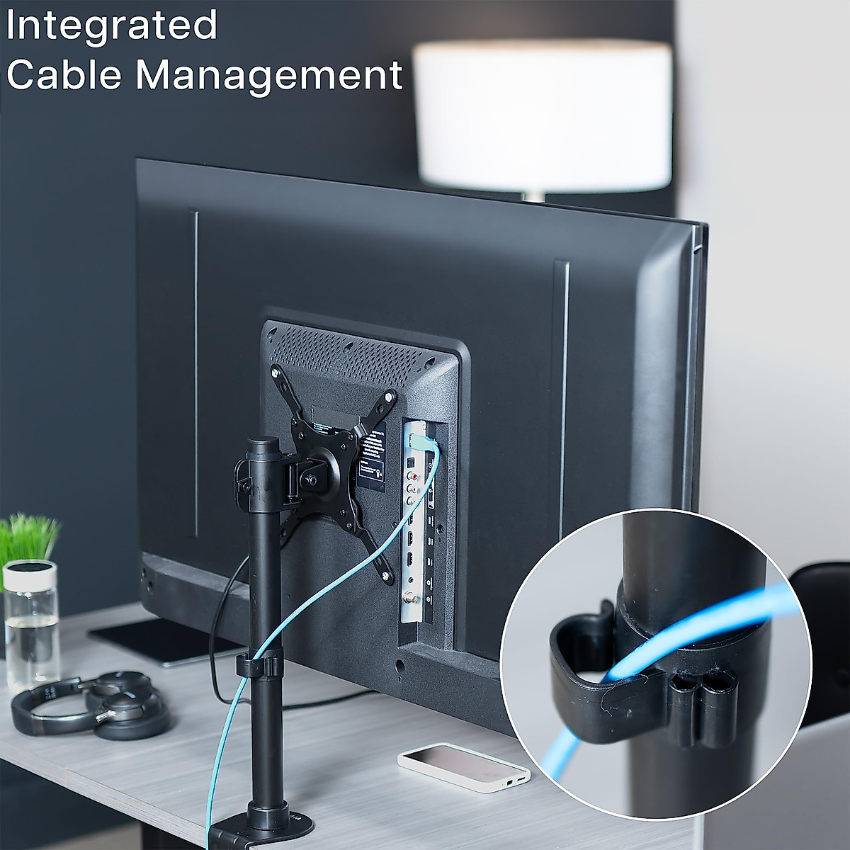 VIVO Ultra Wide Screen TV and Monitor Desk Mount, Adjustable Height and Tilt Stand for Screens up to 42 inches, Black, STAND-V101C