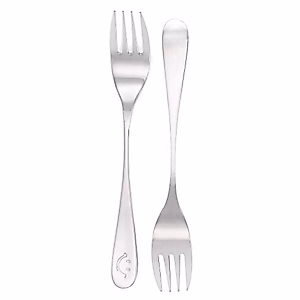 Stainless Steel Kids Toddler Utensils, Premium Metal Flatware Set for Children BPA Free Non Toxic Silverware Daily Use Preschooler Cutlery with Smile Lifetime (Fork Set)
