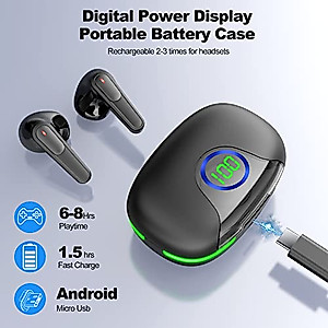 TUOTUER Wireless Earbuds Bluetooth 50H Playtime IPX4 Rating Sweat Waterproof Resistant V5.1 Bluetooth Headphones Built-in Mic Active Noise Cancellation Earphones Compatible with iPhone Android