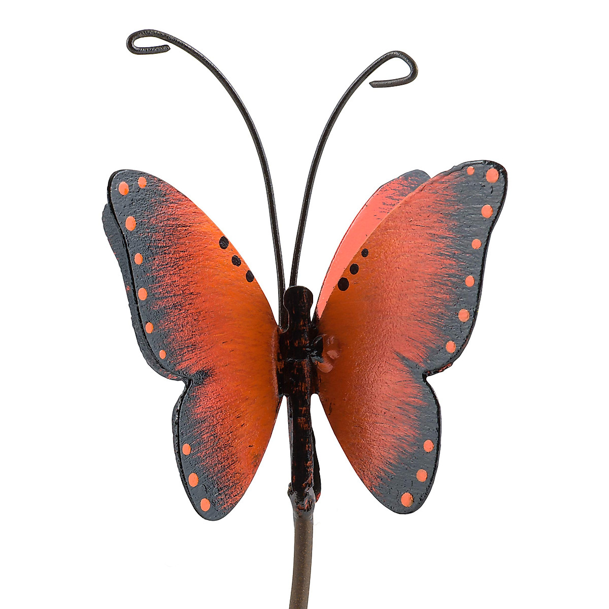 La Crosse 704-13077-INT 5 inch Capacity Glass Orange Butterfly Rain Gauge, Bronze