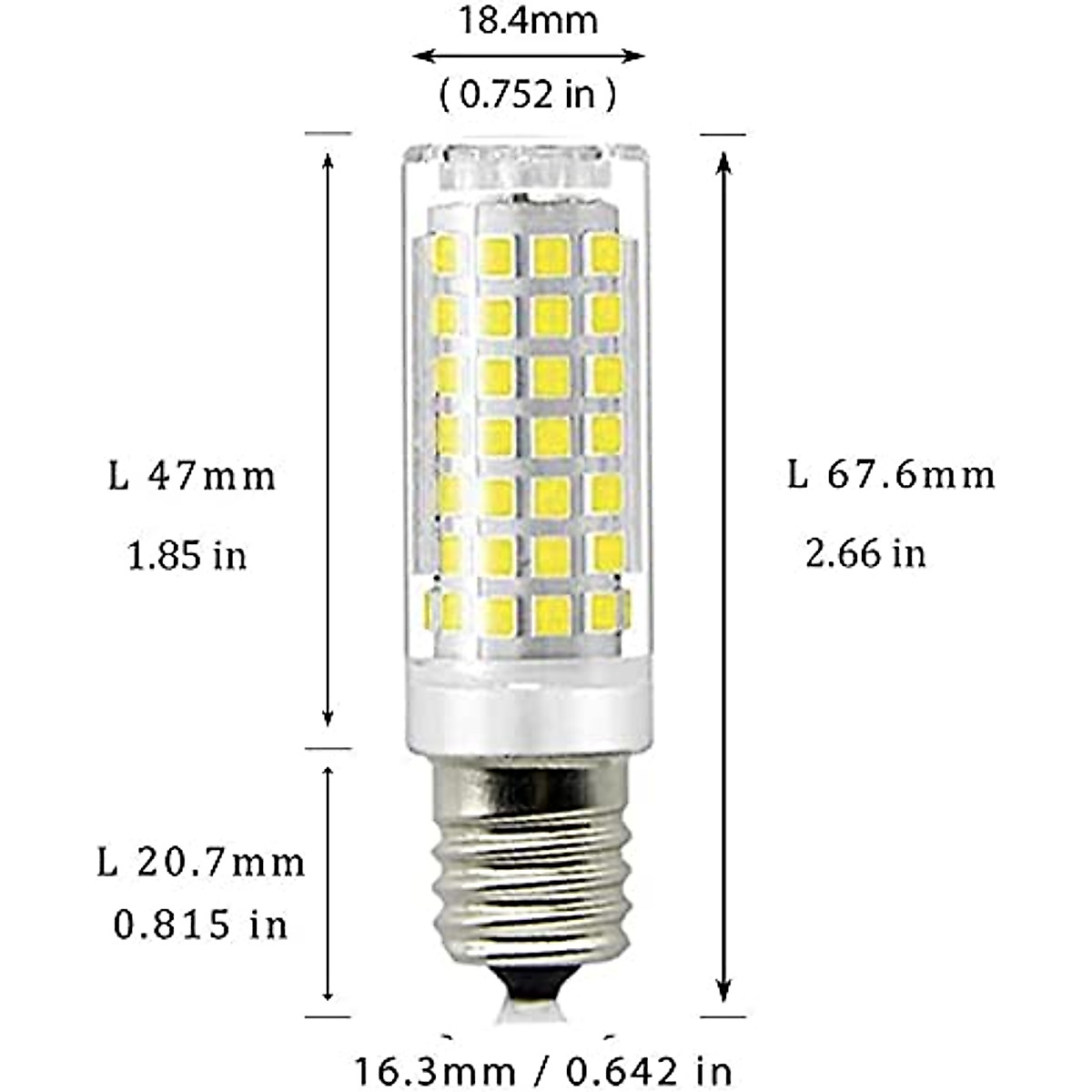 Microwave Oven Appliance 8W E17 LED Bulb (75W Halogen Bulb Equivalent) Dimmable Ceramic Body Appliance Bulb Microwave Oven Light Bulb (2-Pack, Daylight White 6000K)