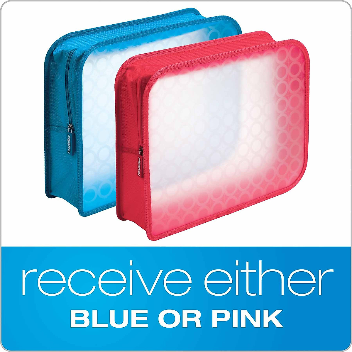 Pendaflex Zip Wallet Poly File, 3 Inch Expansion, Pink or Blue (No Color Choice), Each (27909)