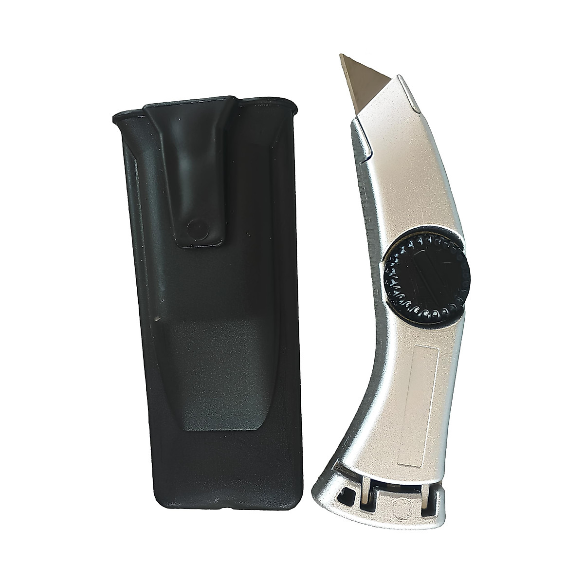 Generic Retractable Utility Knife with Holster, Roofing knives, Silver