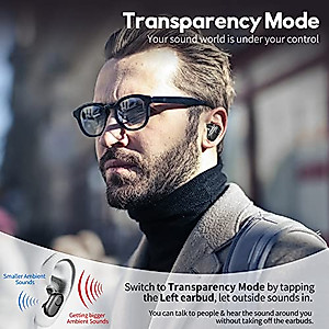 Wilbur Active Noise Cancelling Wireless Earbuds, Bluetooth Ear Buds Immersive Deep Bass ENC Earphones,IPX5 Waterproof Clear Call with 4-Mic ANC Headphones Compatible for iPhone & Android,for Workouts