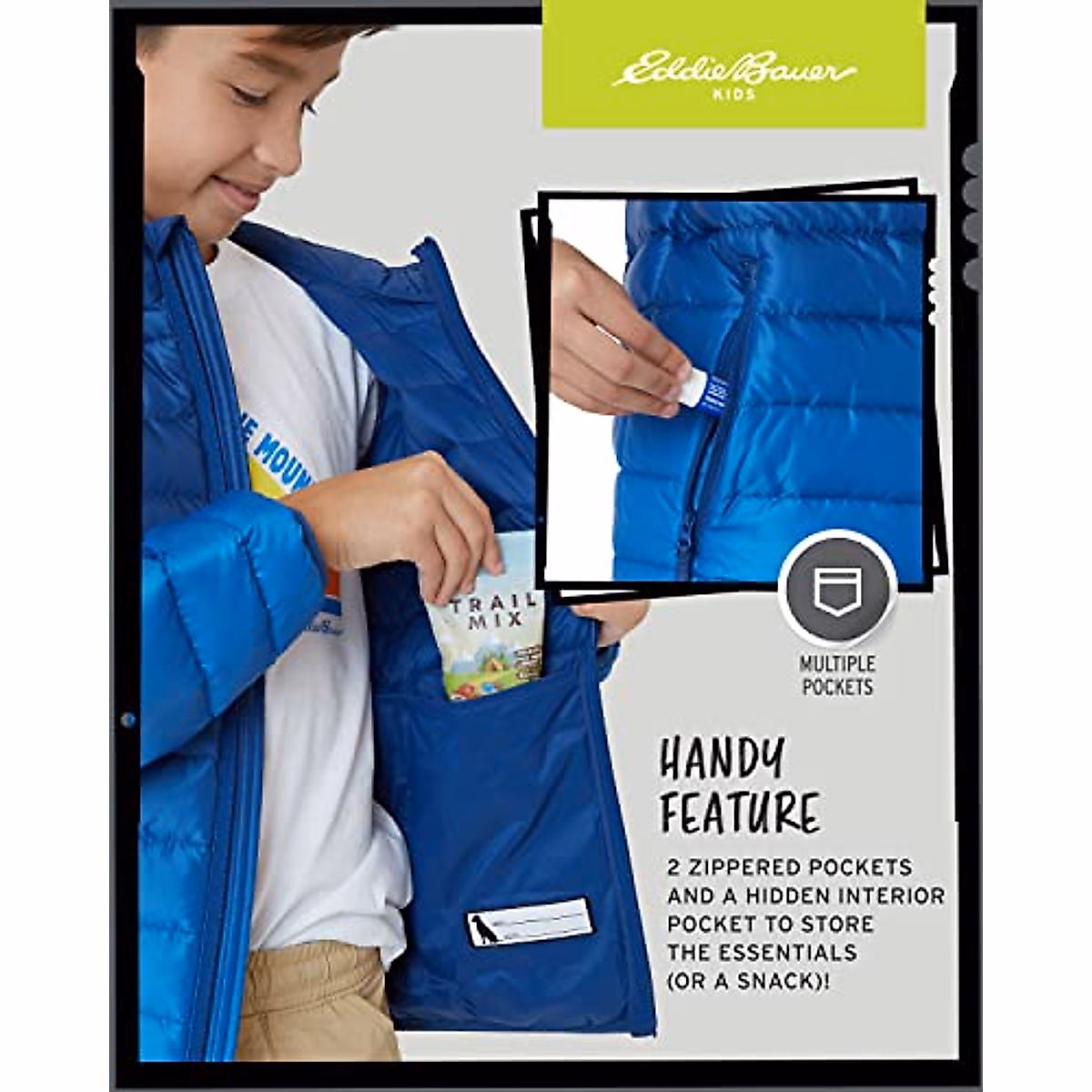 Eddie Bauer Boys' Jacket - CirrusLite Weather Resistant Down Coat for Boys - Insulated Quilted Bubble Puffer (3-20), Size 18-20, Cobalt