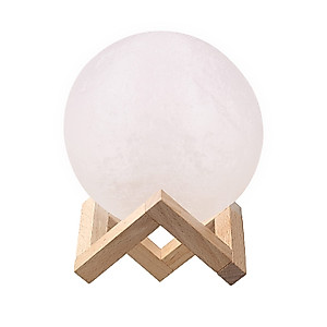 Lamp Holder,Funien Wood Bracket Moon Lamp Holder Detachable Wooden Stand for 3D Printing Moon Lamp Ball Shaped Night Light, Small Size