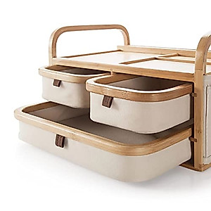 IRDFWH Desktop Drawer Multi-Layer Storage Box Cosmetics Sundries Storage Box Fabric Storage Box