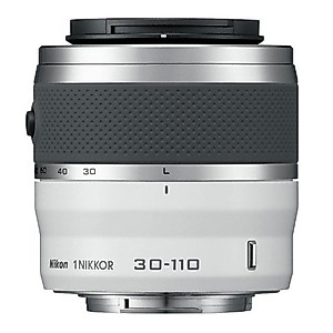 Nikon 1 J1 Compact System Camera with 10-30mm and 30-110mm Double Lens Kit - White (10.1MP) 3 inch LCD