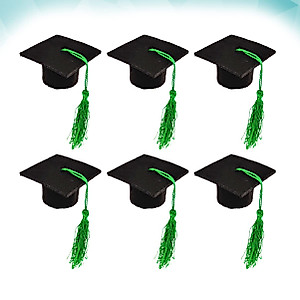 Operitacx 12 Pcs Bottle Toppers Doctoral Cap Tassel Wine Mini Graduation Caps for Cupcakes Drinker Bottle Topper Mini Graduation Hat Doctoral Cap with Tassels Brim Hat Miniature Preschool