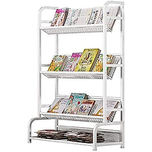 ROLTIN Bookcases Bookshelf Nordic Bookshelf 4-Tier Metal Bookcase Standing Bookshelves Open Display Shelf Home Office Storage Rack for Books and Magazines Bookcase (Color : Gold