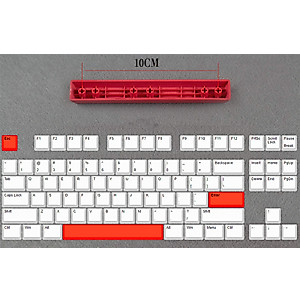 1 Set ESC Enter SpaceBar Keycap Thick PBT Key Caps OEM Height for Cherry MX Switches Gaming Mechanical Keyboard (Red)