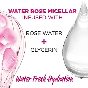 Garnier SkinActive Micellar Water with Rose Water and Glycerin, Facial Cleanser & Makeup Remover, All-in-1 Hydrating, 13.5 fl. oz, 1 count (Packaging May Vary)