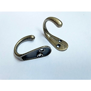 Mokife Coat Hooks Wall Mount, 6 Pack Bronze Rustic Entryway Hooks Heavy Duty Single Metal Utility Hook for Hanging Clothes Jackets Robes Towels Hats Keys Bags Cups