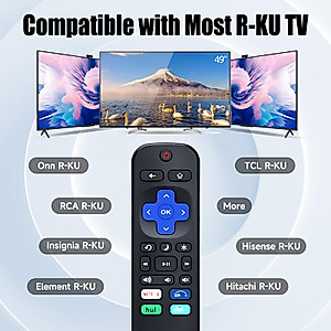 Replacement Remote Compatible for TCL Roku/Hisense Roku/Onn Roku TV/Insignia Roku TV/Element Roku TV/Westinghouse Roku TV (Not for Roku-Stick and Box) (Pack of 2)