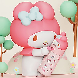 Kawaii Kitten Water Bottle Women'S Thermos Cup Cartoon Vacuum Insulated Stainless Steel Water Bottle Cute Girl'S Gifts 12.3 OZ / 350ML (Pink)