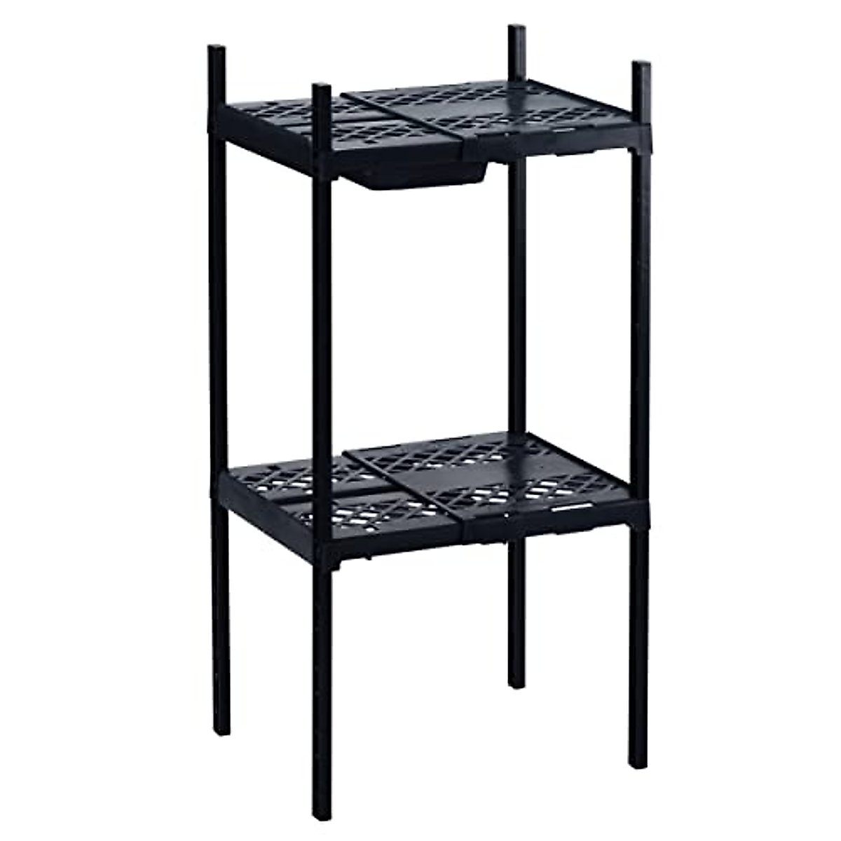 LockerMate, Black Double Shelf, Adjustable Width and Height to Fit Most School Lockers