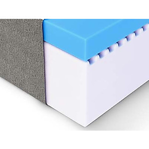 Bedz King Twin Size Bunk Bed Mattress, White with Gray Velour