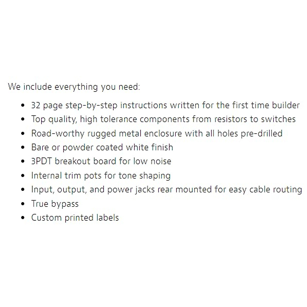 StewMac Sun Fuzz DIY Electric Guitar Pedal Kit, With White Enclosure, Inspired By Analogman Sun Face (12252-W)