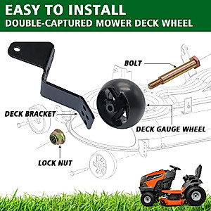 CheeMuii 2 Pack Deck Gauge Wheels Kit Fit for Most 42" 46'' 48'' 50" 52'' and 54" Decks Replace for Husqvarna 532174873 589527301 for Cub Cadet 753-04856A for MTD 133957 174873 734-03058, etc