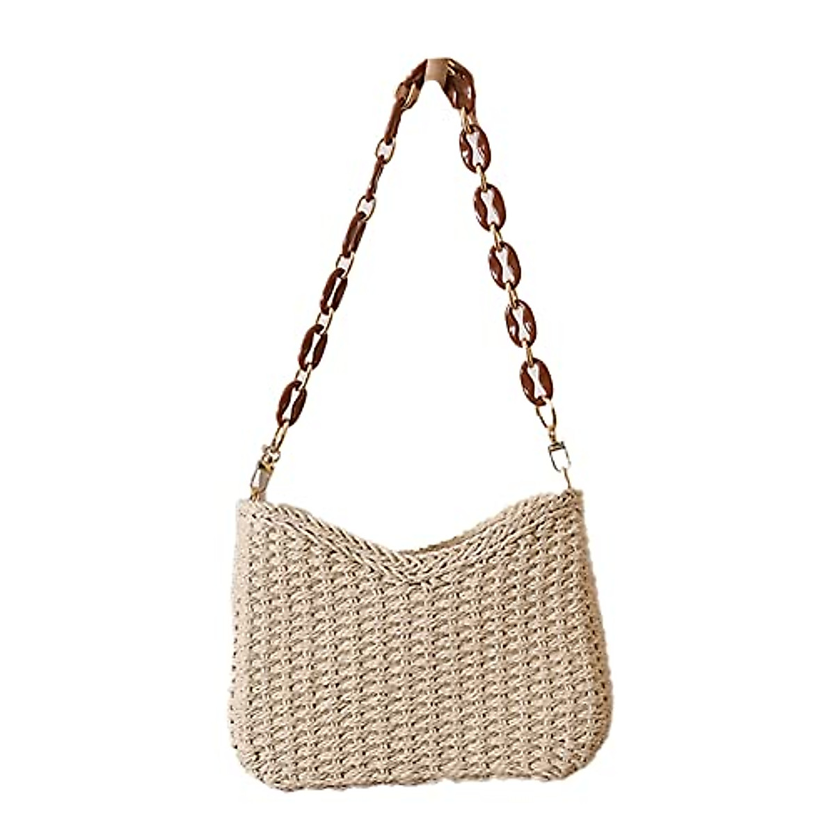 Straw Bag for Women, Summer Beach Bag Cute Handwoven Hobo Handbag Lightweight Shoulder Bag Vacation Bag Underarm Purse 2023