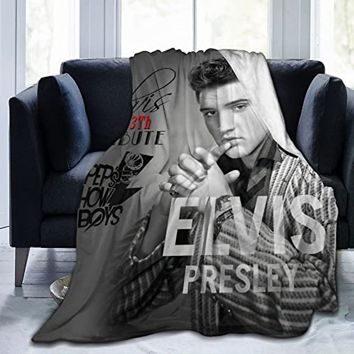 ExBuy Fleece Throw Blankets, Super Soft Flannel Cozy Blankets for Adults, Washable Lightweight Fuzzy Blanket for Couch Sofa Bed Office, Throw Size Warm Plush Blankets for All Season, 50'x40'