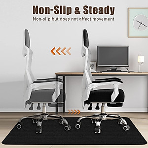 Hardwood Floors,Tile Non-Slip Office Chair Mat,Computer Chair Mat,for Rolling Chair,Large Floor Protector,Easy Clean and Flat Without Curling,Black(47"x36")