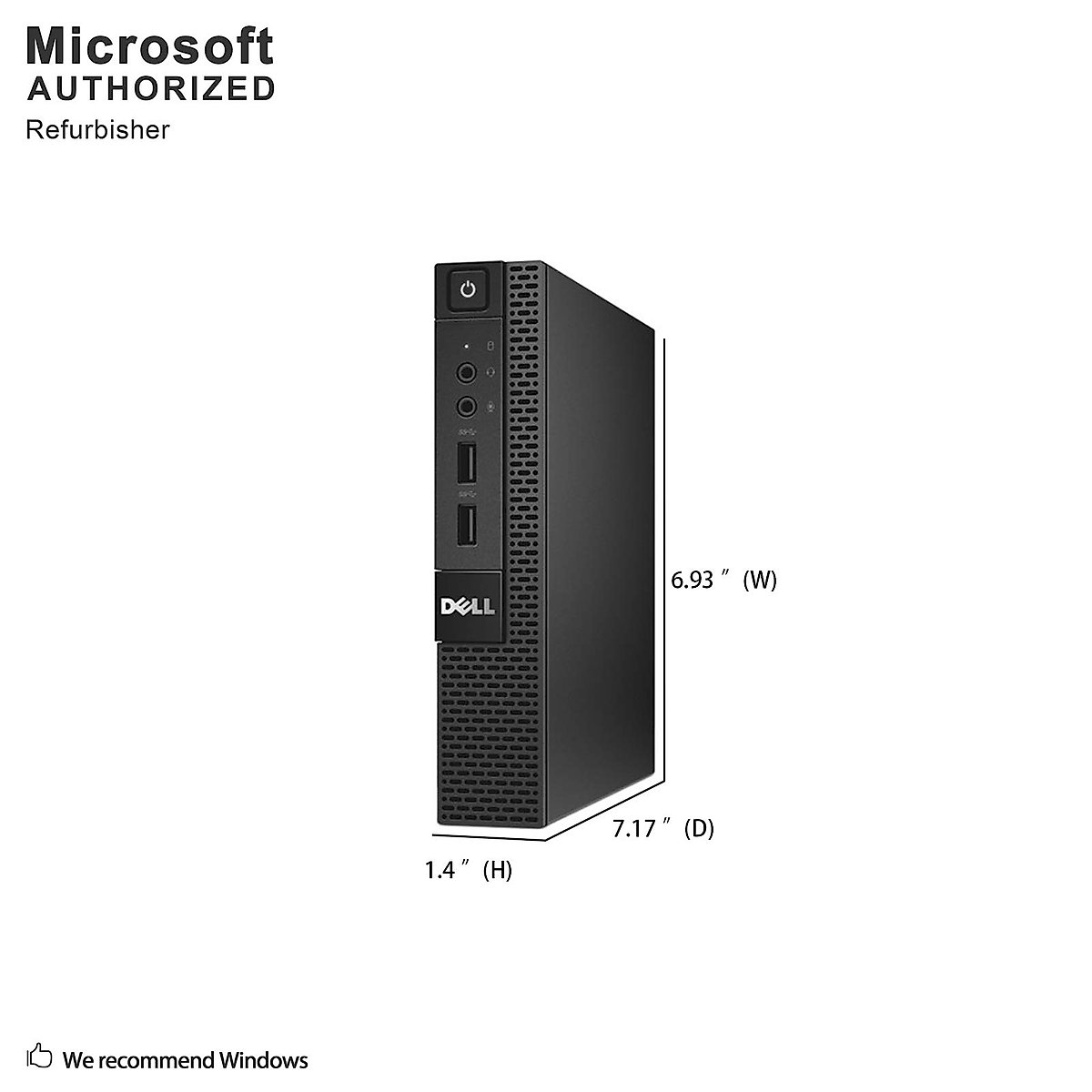 Dell Optiplex 3020 Micro Desktop Computer PC, Intel Core i3-4160T 3.1GHz, 8G DDR3, 500G, WiFi, BT, DP, VGA, Windows 10 Pro 64 Bit-Multi-Language Supports English/Spanish/French(Renewed)