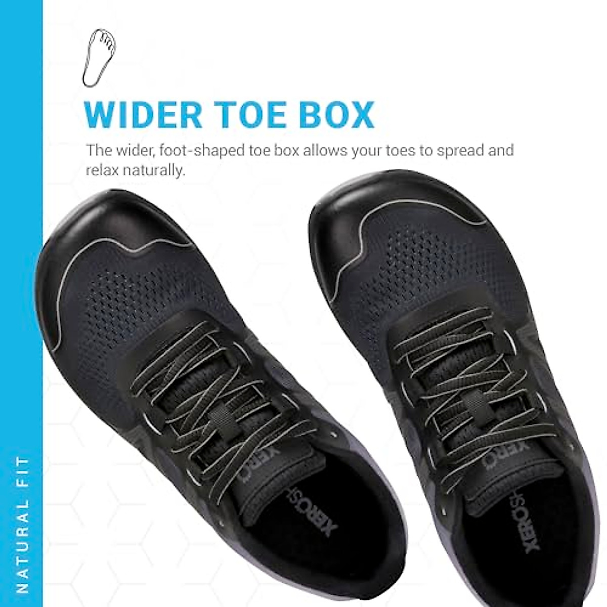 Xero Shoes Women's HFS II Road Running Shoes — Barefoot Shoe with Wide Toe Box, Zero Drop Heel Running Shoes for Women — Black/Frost Gray, Size 9