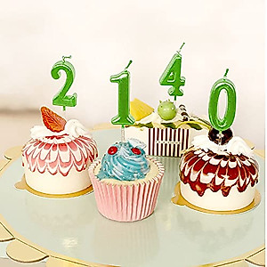 XNOVA Green Birthday Candles 5 Candle 5th Five Years Cake Bady Roman Numberal Cool Number Candle No 50 51 52 53 54 55 56 57 58 59