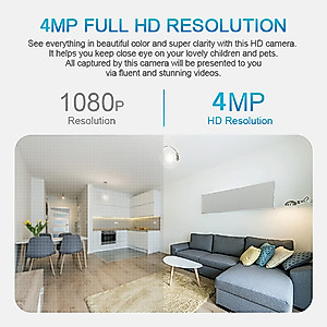 EVERSECU 2K 4MP Light Bulb Security Camera, Outdoor Waterproof, 360° View, 2.4G WiFi&Wireless, Motion Detection, Auto Tracking, 2 Way Audio, Color Night Vision, Work with Alexa Google, Siren Alarm