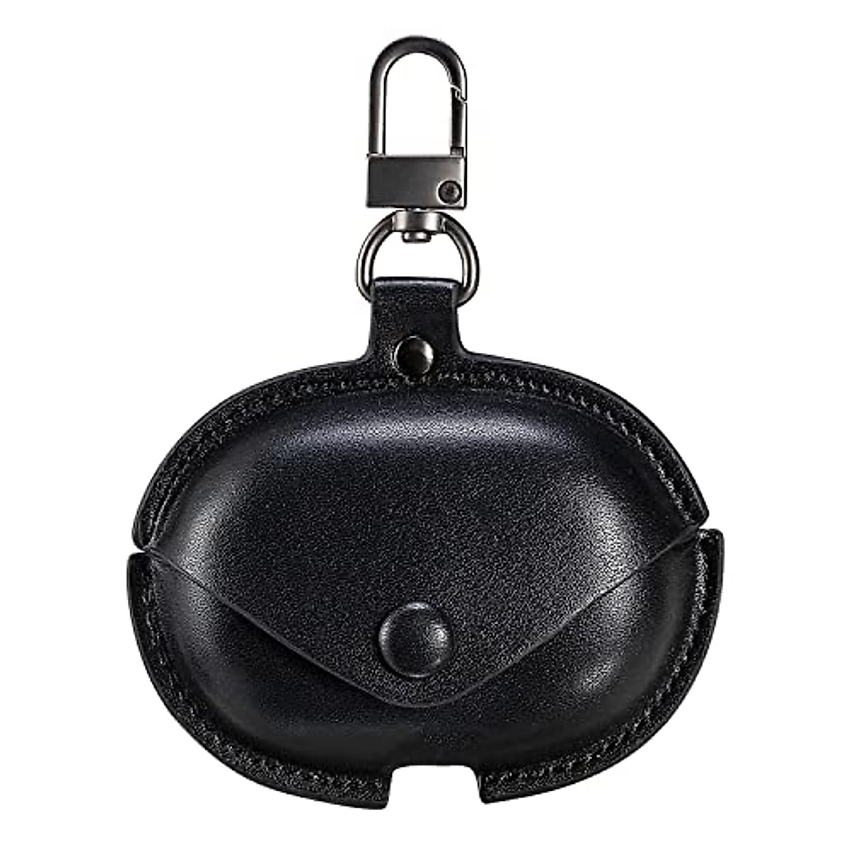 VOMA Leather Case for New Beats Studio Buds Case 2021, Full-Body Soft Shell Protective Leather Case Cover with Keychain Compatible with Apple Beats Studio Buds Charging Case Black