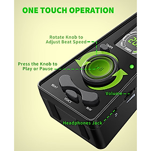 Electronic Digital Metronome with Timer for Guitar, Piano, Violin, Ukulele Practice, Advanced Universal Metronome with Tempo Knob, Vocal Counts, Type C and Timing