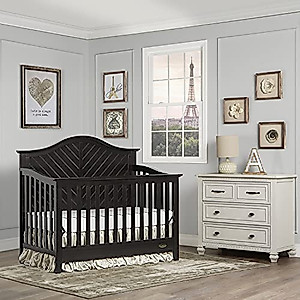 Dream On Me Ella 5-in-1 Full Size Convertible Crib in Dark Brown, Greenguard Gold Certified