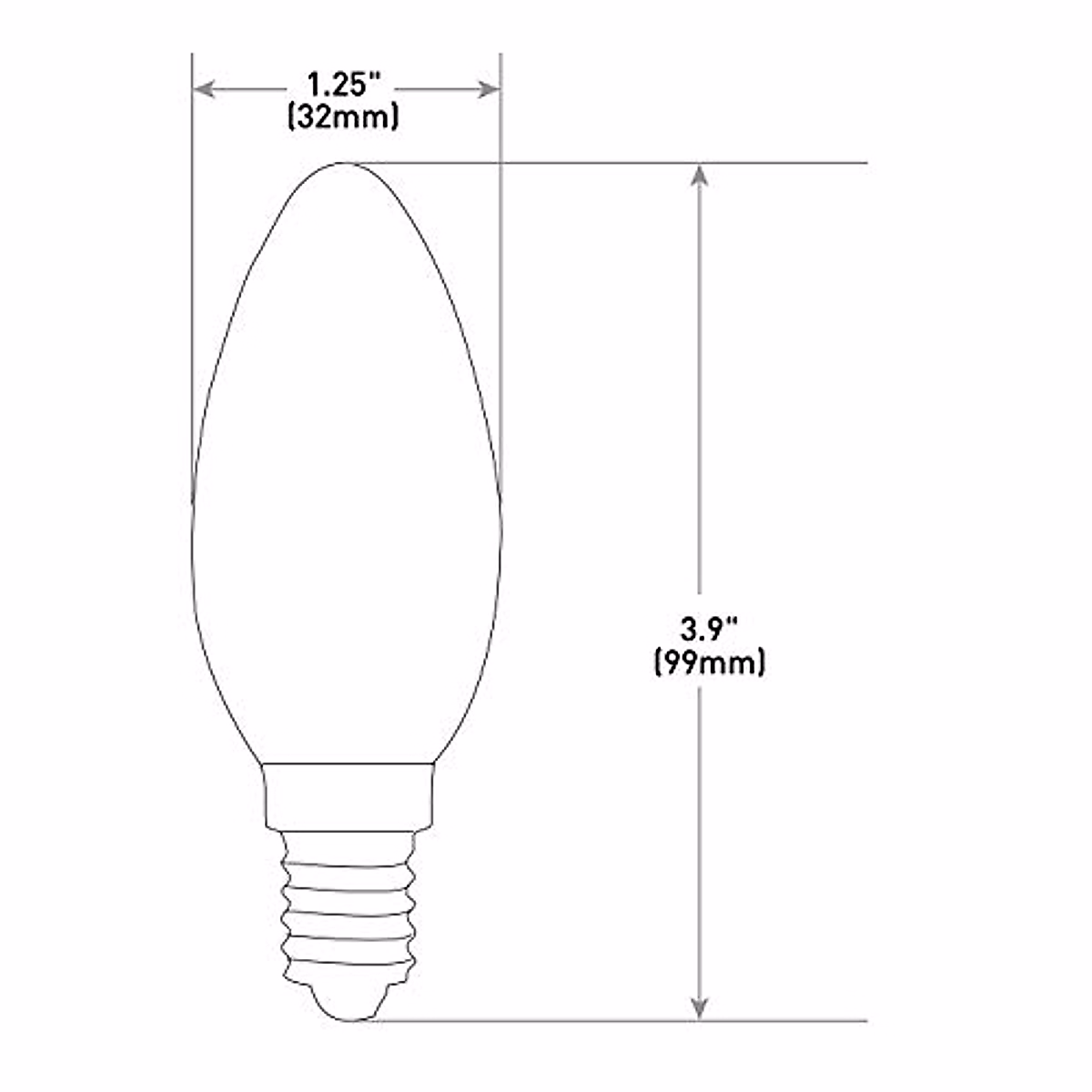 Cree Lighting TB11-07027MDCH25-12DE12-1-12 B11 Clear Glass Filament Candelabra 75W Equivalent, 700 lumens, Dimmable LED Bulb, 2 Count (Pack of 1), Soft White