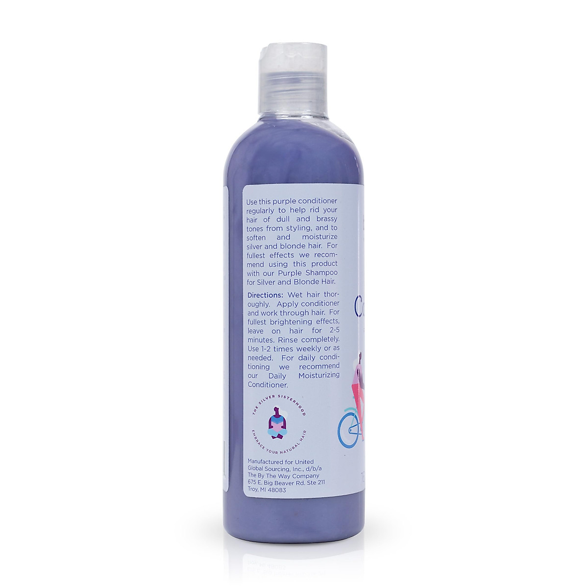 The BTW Co. Purple Conditioner for Silver, Gray & Blonde Hair Brighten & Remove Yellow or Brassy Tones| No Sulfates, No Parabens Cruelty-Free for Color-Treated and Natural Hair |1 Pack 16Fl Oz Scented