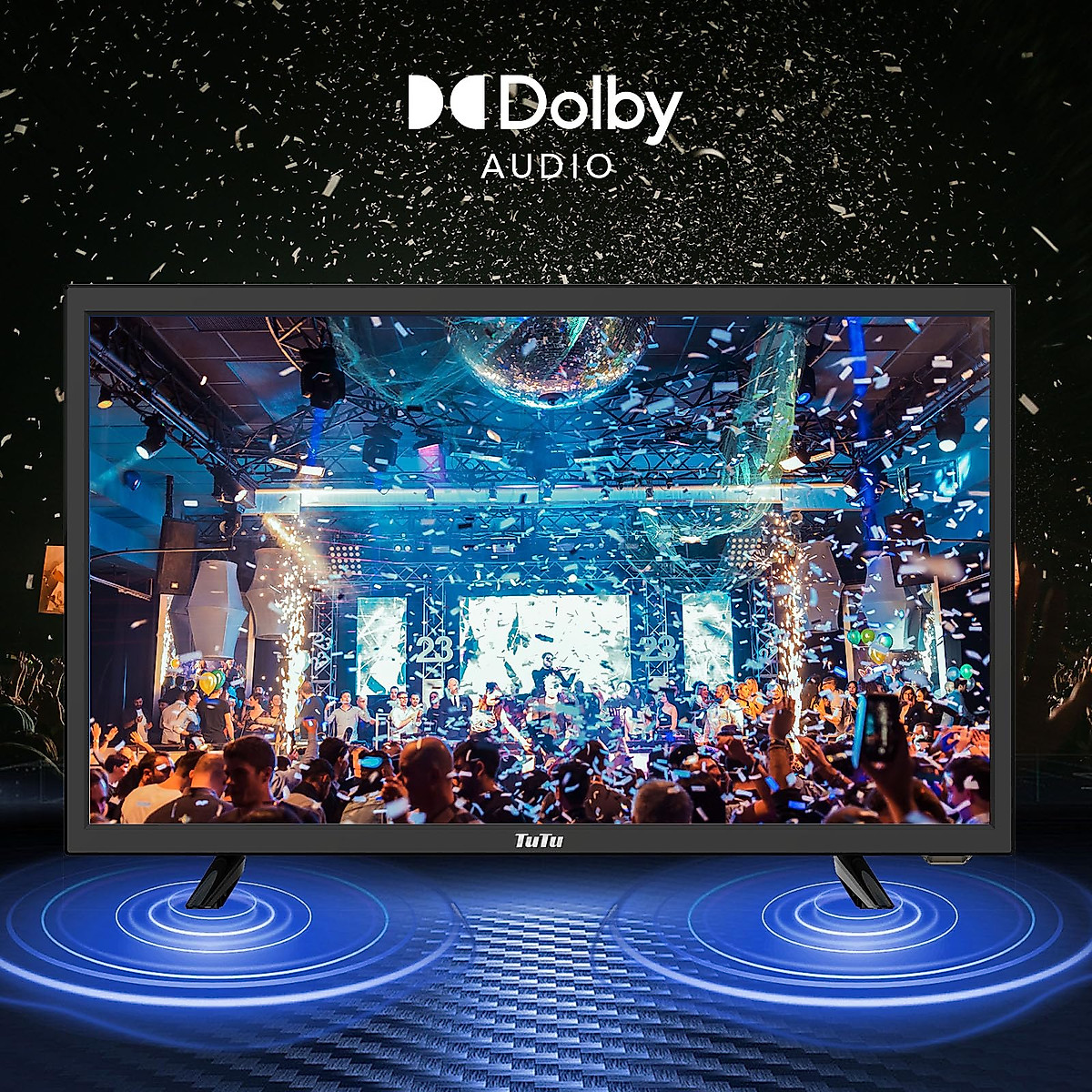 TuTu 22-inch TV,60Hz 1080P FHD LED Television and Monitor with Dolby Audio for Home or Office 22in Flat-Screen TV with HDMI,USB,VGA,RCA(2023 Model)