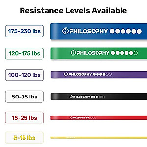 Philosophy Gym Pull Up Assist Band - 2-1/2" (175-230 lbs), Blue - Resistance Power Loop Exercise Band