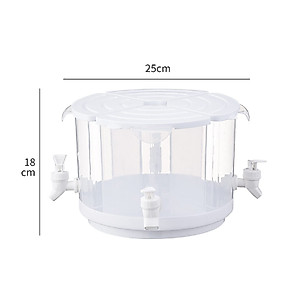 1.45 Gallon Beverage Dispenser for Fridge, Rotate 360° Removable 4-Grid Plastic Drink Dispenser, Clear Refrigerator Juice Dispenser with Lid and Spout for Lemonade, Tea, Cold Water