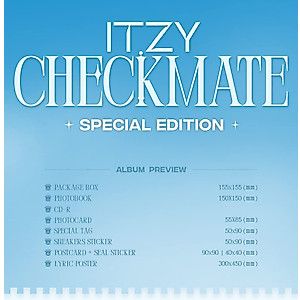 DREAMUS ITZY CHECKMATE SPECIAL EDITION CD+Lyric Poster On Pack+Photobook+Photocard+Special Tag+Sticker+Postcard+Tracking Sealed (B Version)