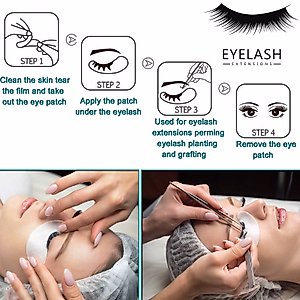 50 Pair Under Eye Pads, Eyelash Extension Lint Free Gel Patches for Beauty Salon False Eyelash Extensions Grafting (purple)