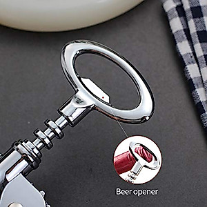 Drincarier Stainless Steel Wine Opener Compact Corkscrew Wine Bottle Opener with Foil Cutter Wine Stopper………