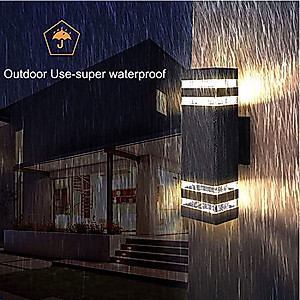 RGZZUP+Malcolm 4 Packs 14W 12inch LED Square Up&Down Wall Lights 4000K Day White Outdoor Wall Light Aluminum Body Waterproof IP65 led Porch Light for House Patio Garage Garden.