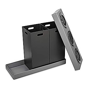 Alpine Industries AdirPro Recycling Center 28 Gallons - Durable Corrugated Plastic Waste/Trash Organizer Ideal for Kitchen Office Hospital (3 Bins)