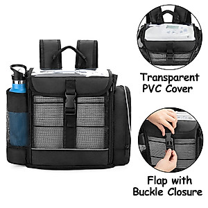 CURMIO Portable Oxygen Concentrator Backpack Compatible with Inogen One, Oxygo, Caire Units, SimplyGo Mini, POC Travel Bag for Machine and Accessories, Black (Bag Only, Patent Design)